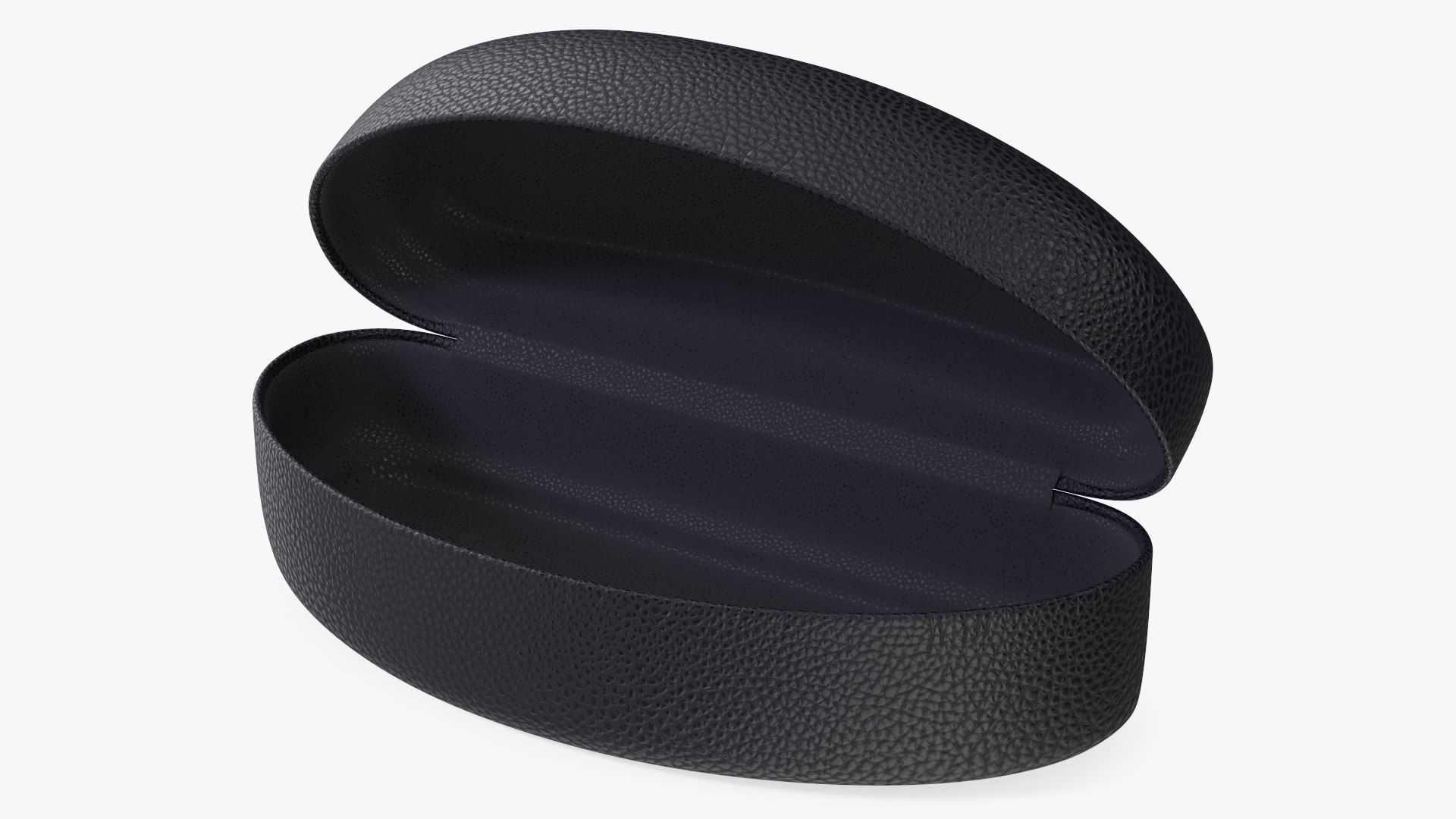 Hard Shell Leather Eyeglass Case Black Open model - TurboSquid 1912685