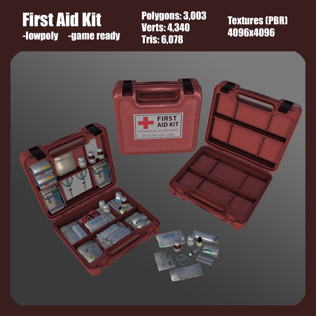 3D Aid Kit Model - TurboSquid 1197125