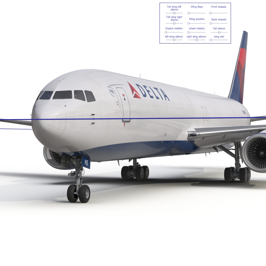 3d model boeing 767-300f delta air lines