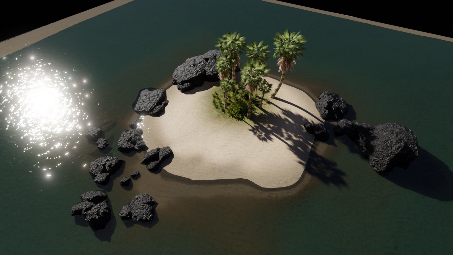 3D Island Scene Palm - TurboSquid 1641385