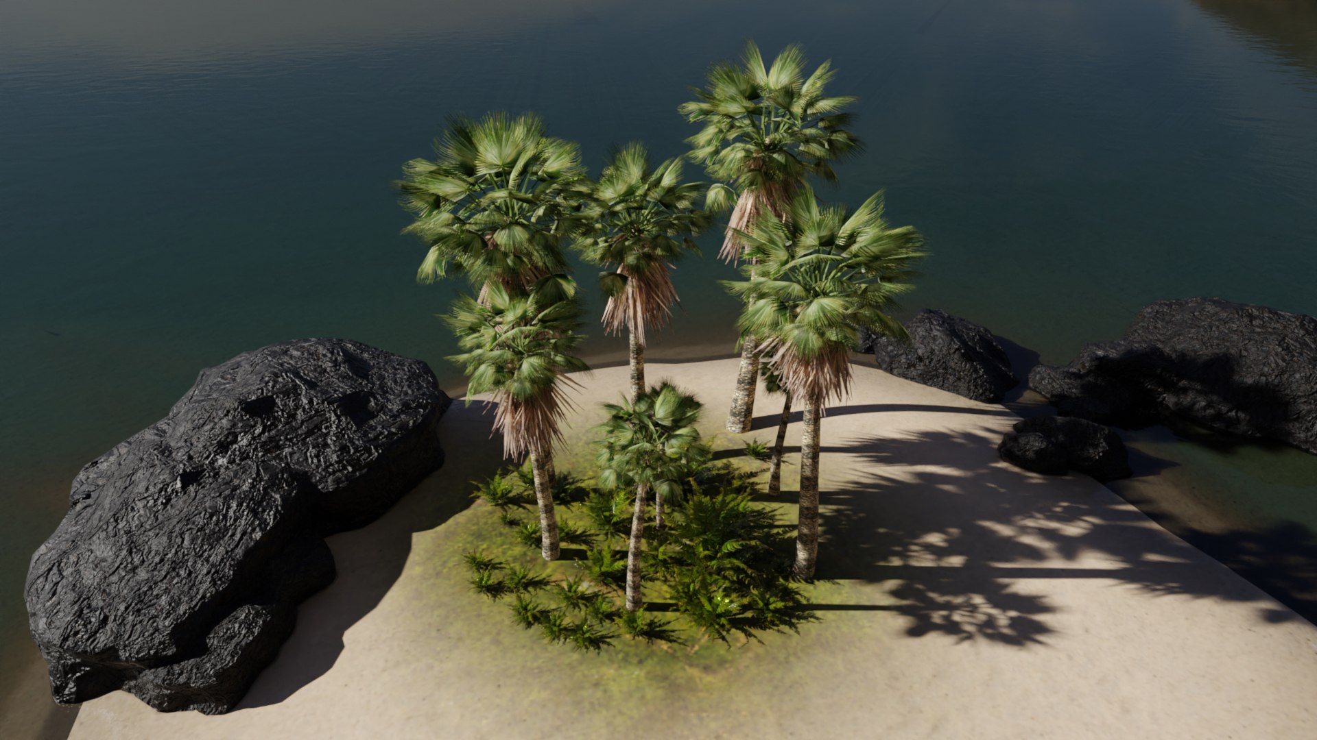 3D Island Scene Palm - TurboSquid 1641385