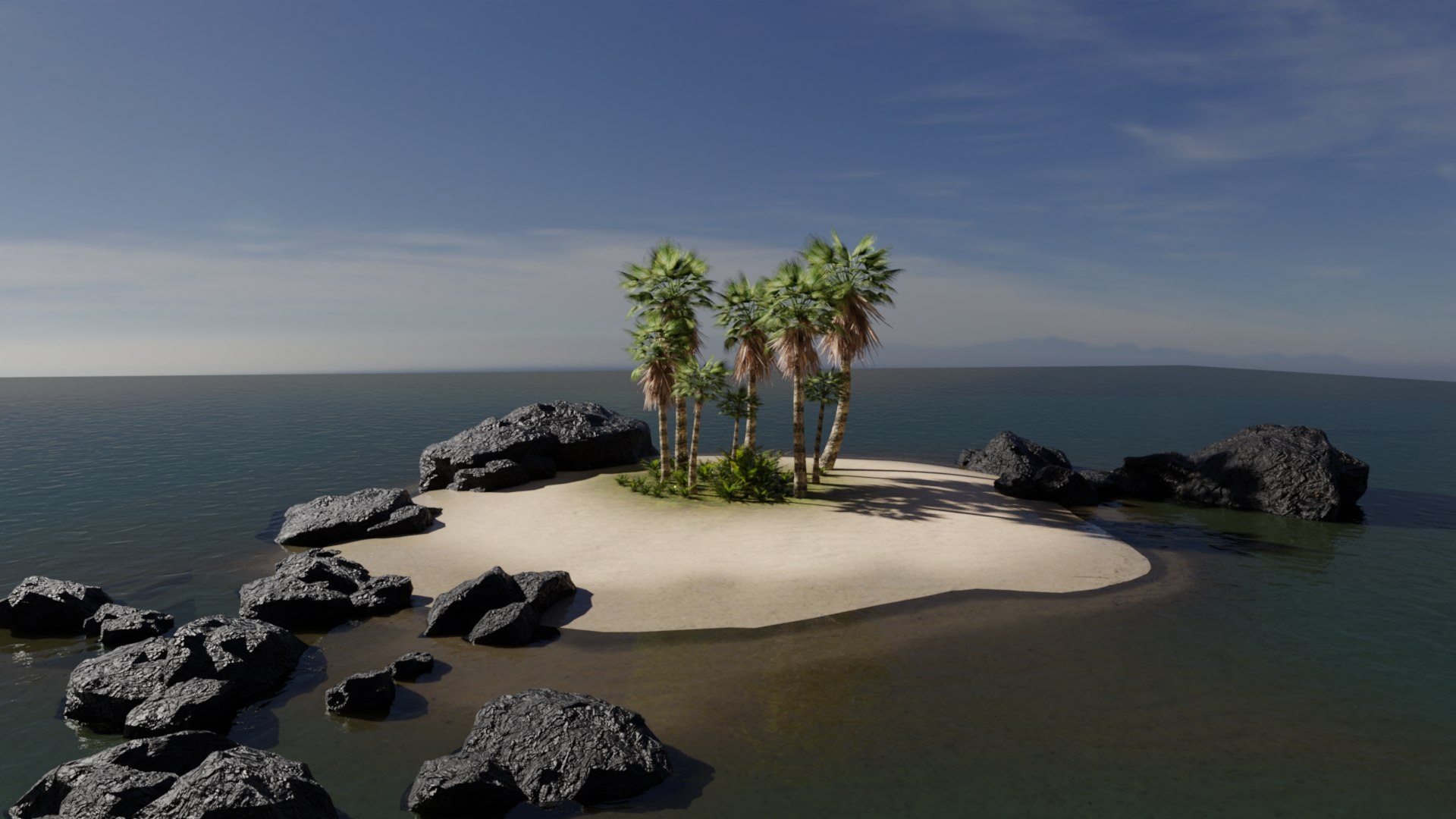 3D Island Scene Palm - TurboSquid 1641385