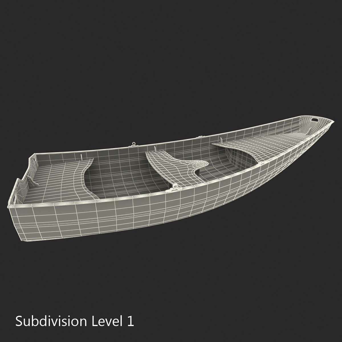 3d row boat modeled model