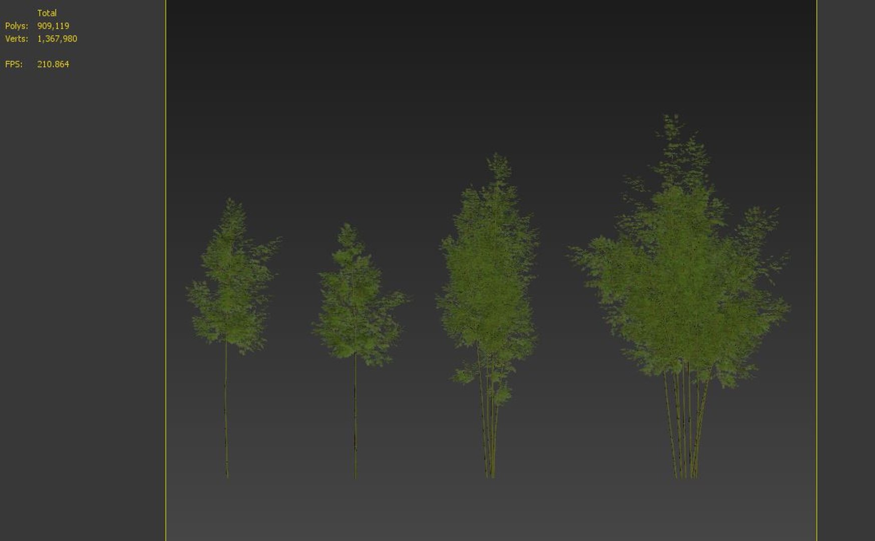 3D Model Four Bamboo Tree - TurboSquid 1949187