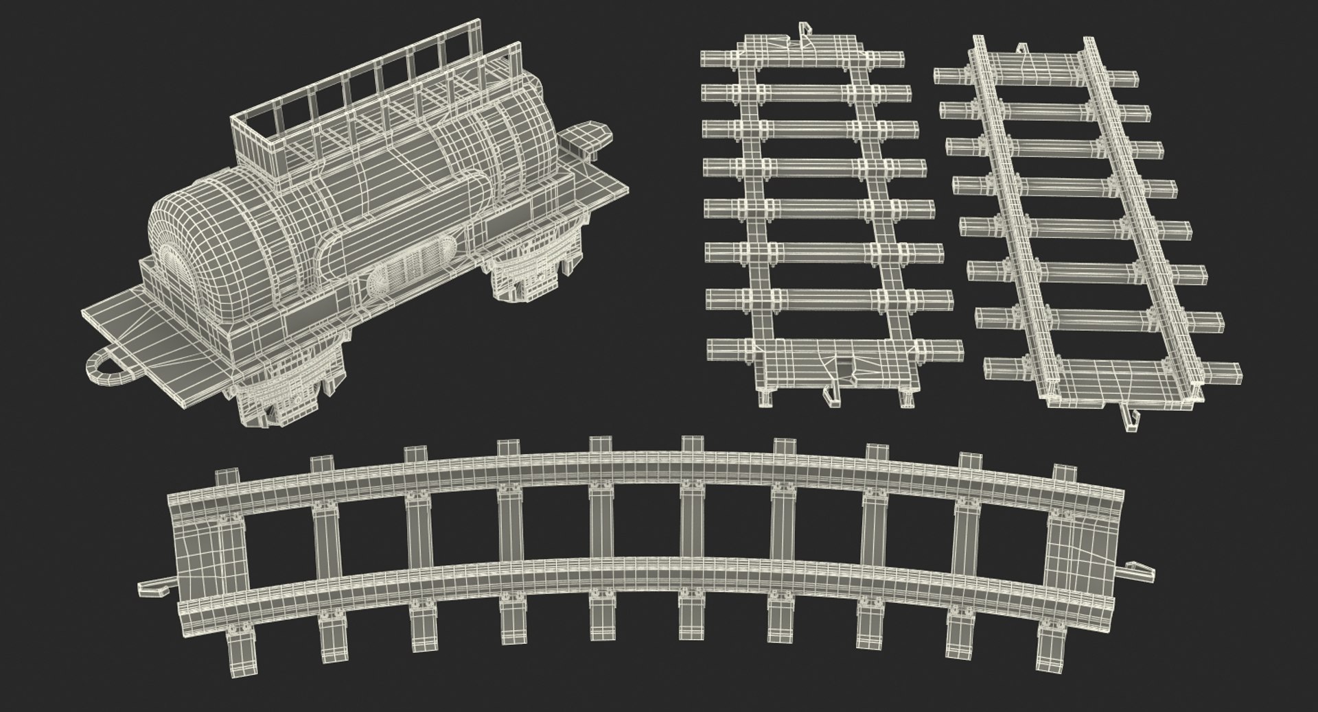 Toy Train Tank Rails 3D Model - TurboSquid 1336121