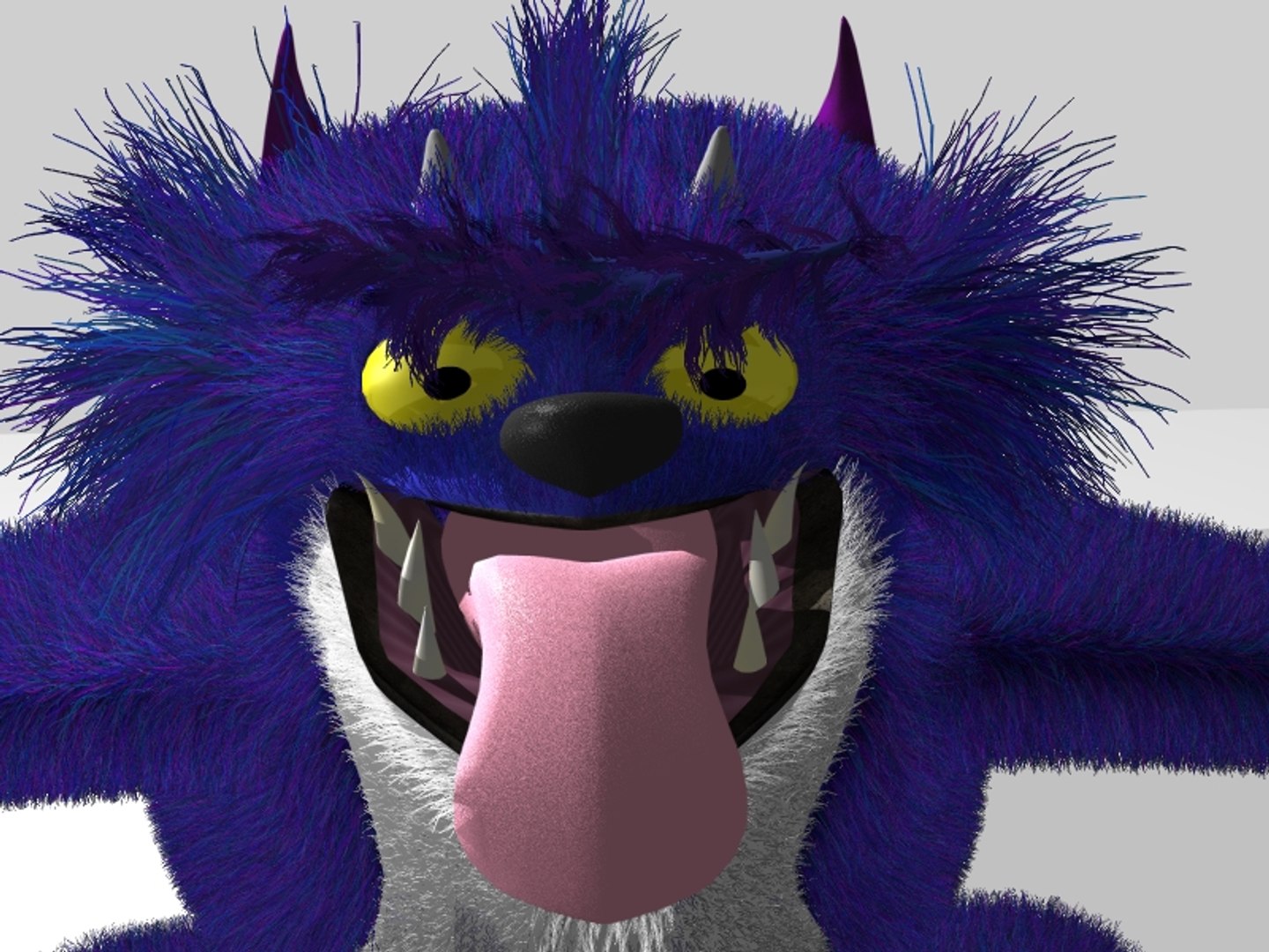 3d model dave hairy monster hair fur