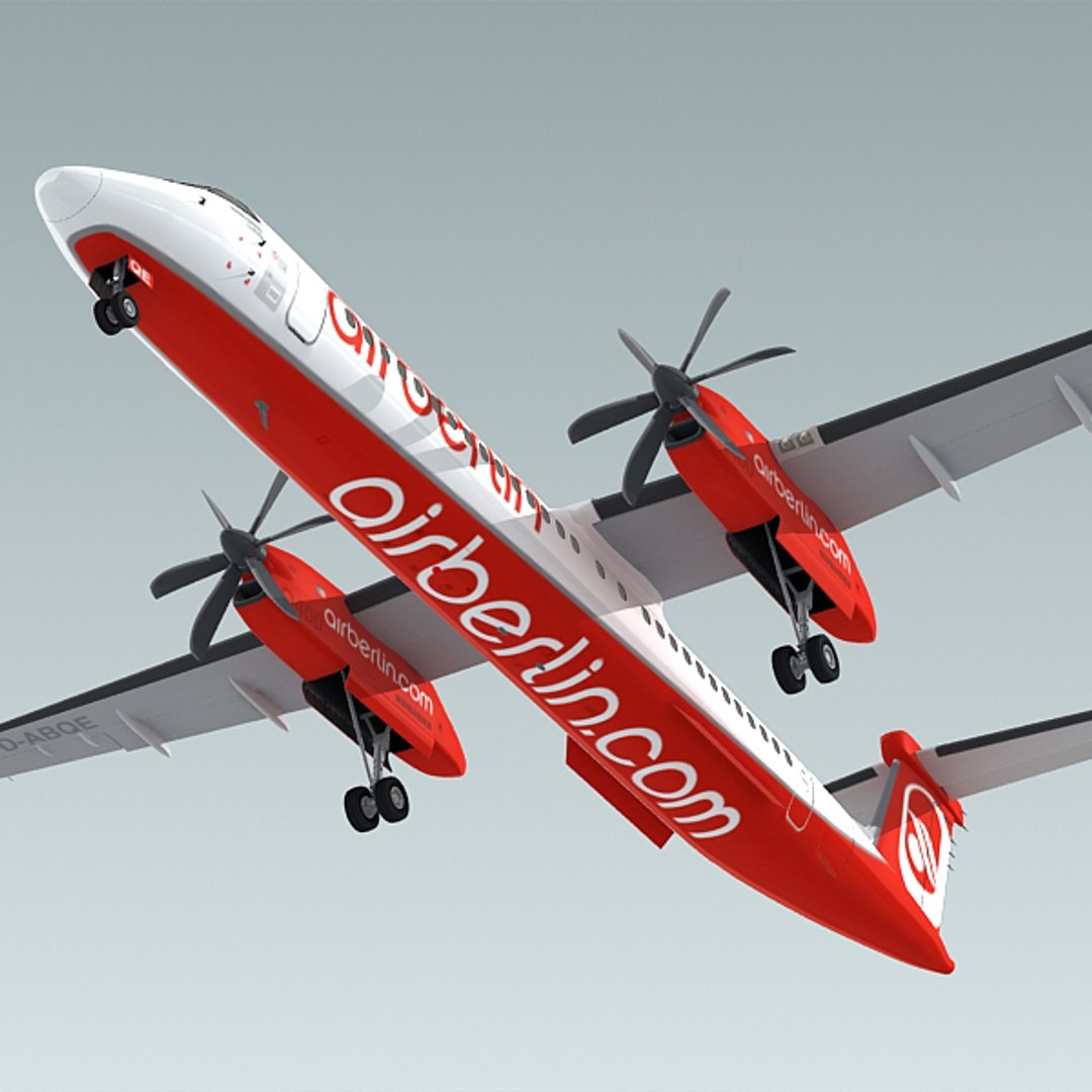 havilland q400 plane airberlin c4d