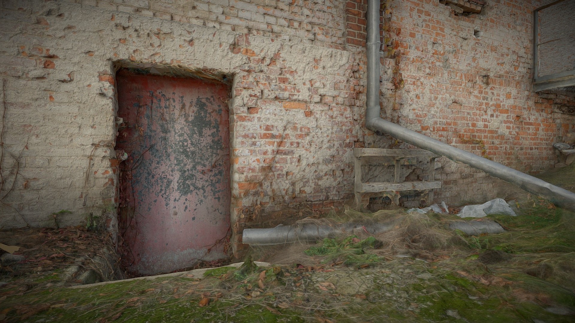 Brick facade of an abandoned warehouse 3D model - TurboSquid 2170616