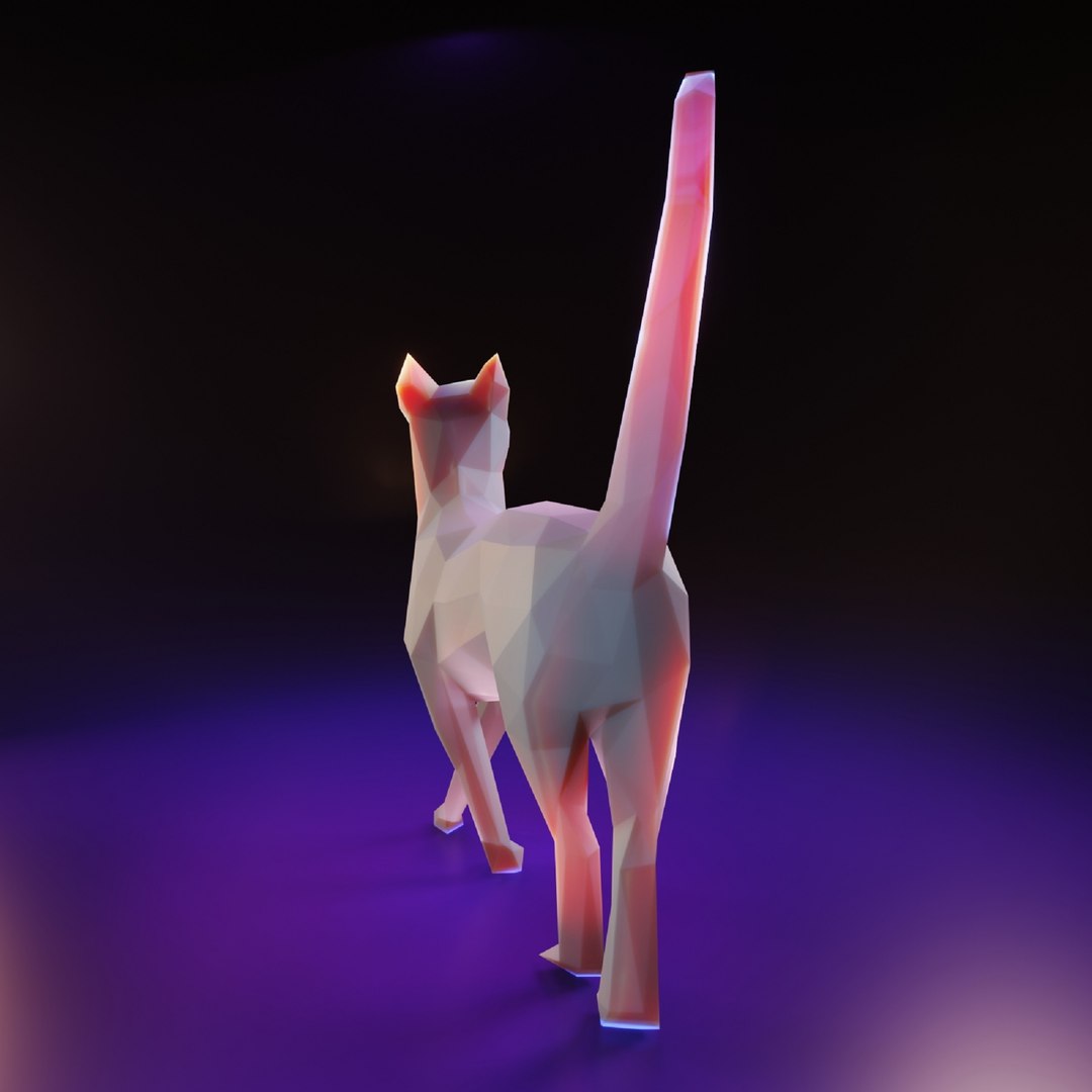 Cat Walks Low Poly Model - TurboSquid 1936875