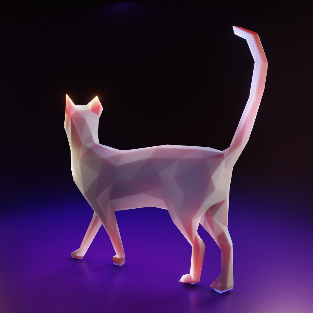 Cat Walks Low Poly Model - TurboSquid 1936875