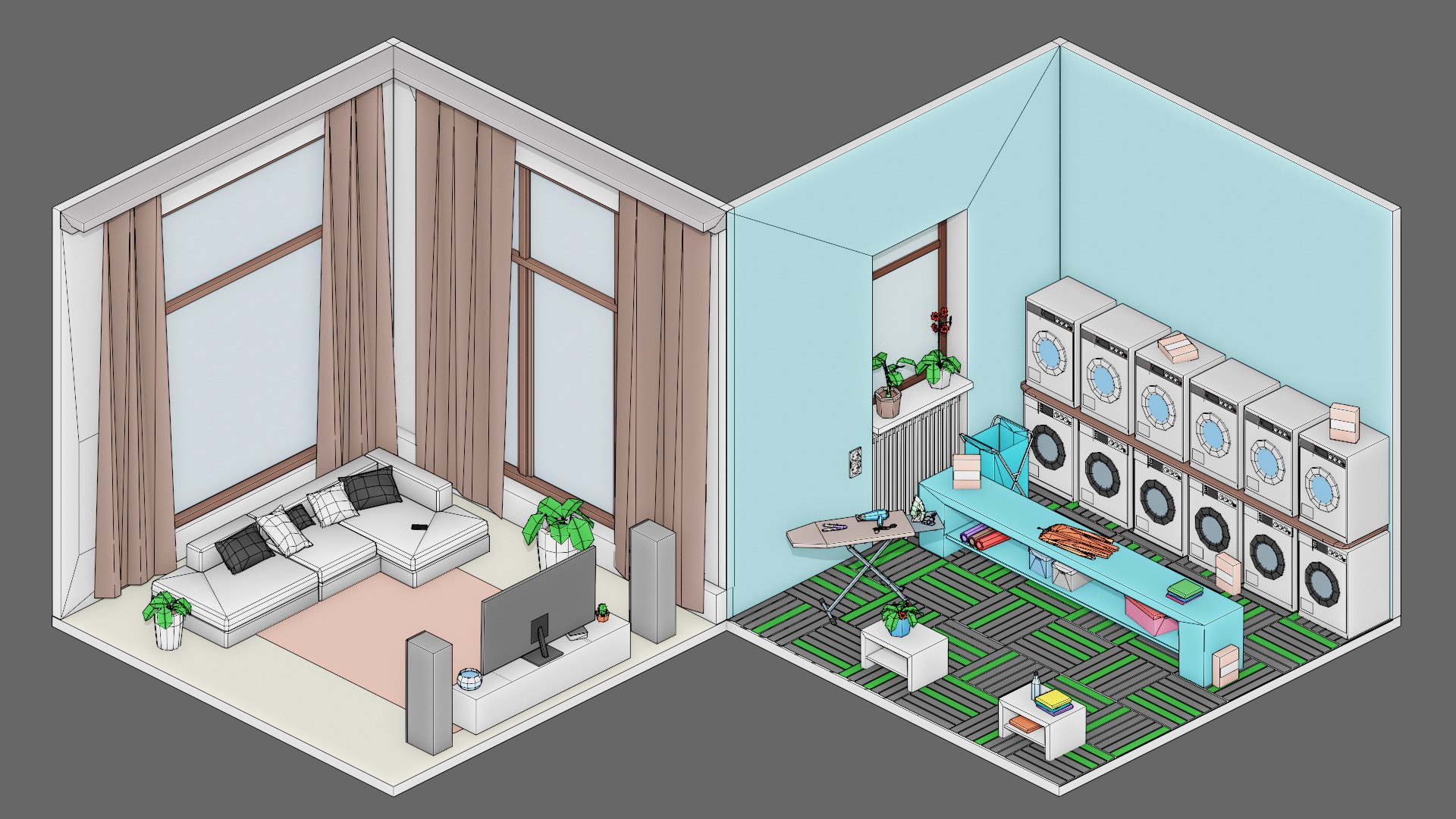 3D model room 1 Low-poly 3D model - TurboSquid 1892801