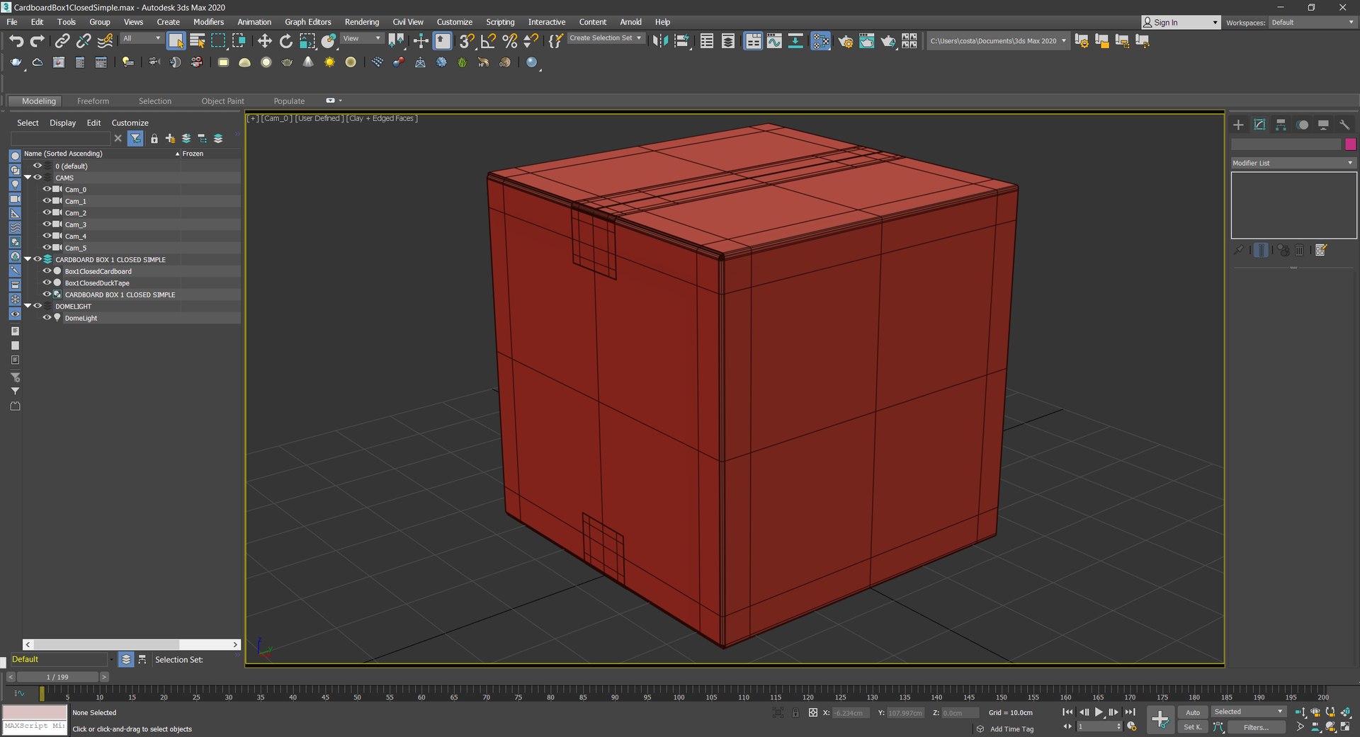 3D Cardboard Box 1 Closed Simple model - TurboSquid 2175837