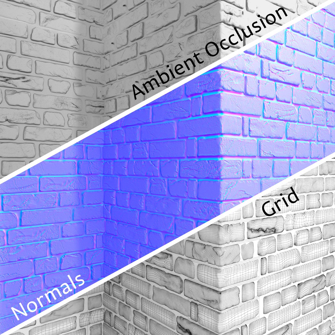 Brickwork Bricks Corner Wall 3D - TurboSquid 1226796