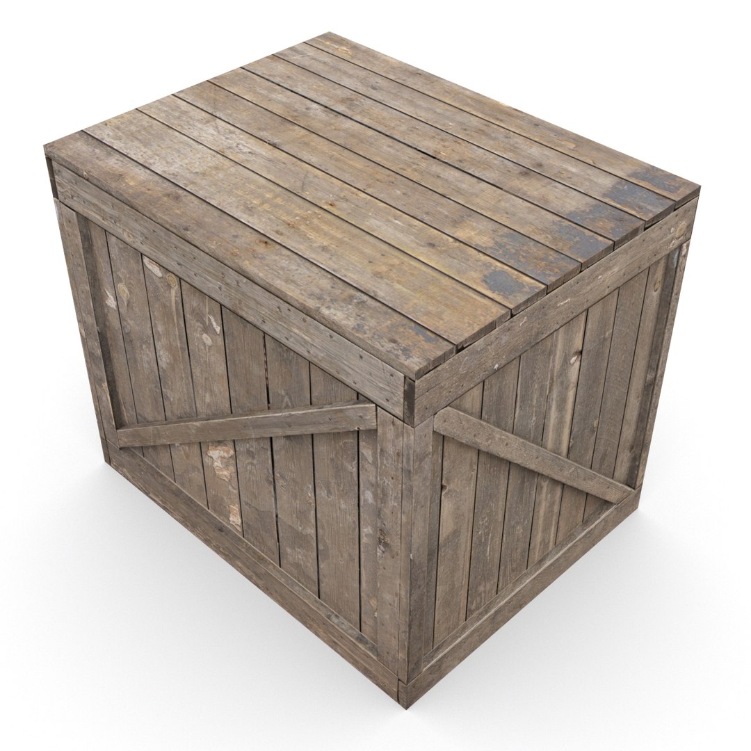 3d model wooden box
