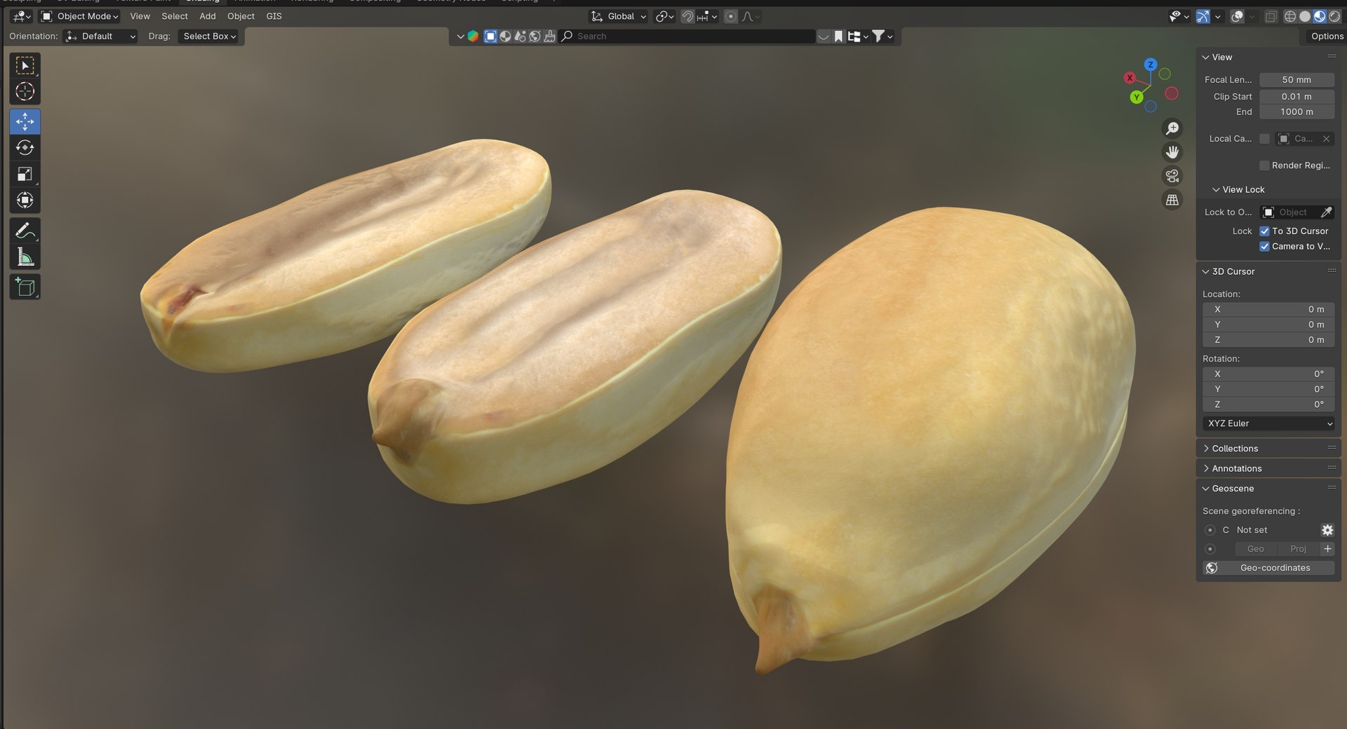 3D Peanut Kernel White - TurboSquid 2397397
