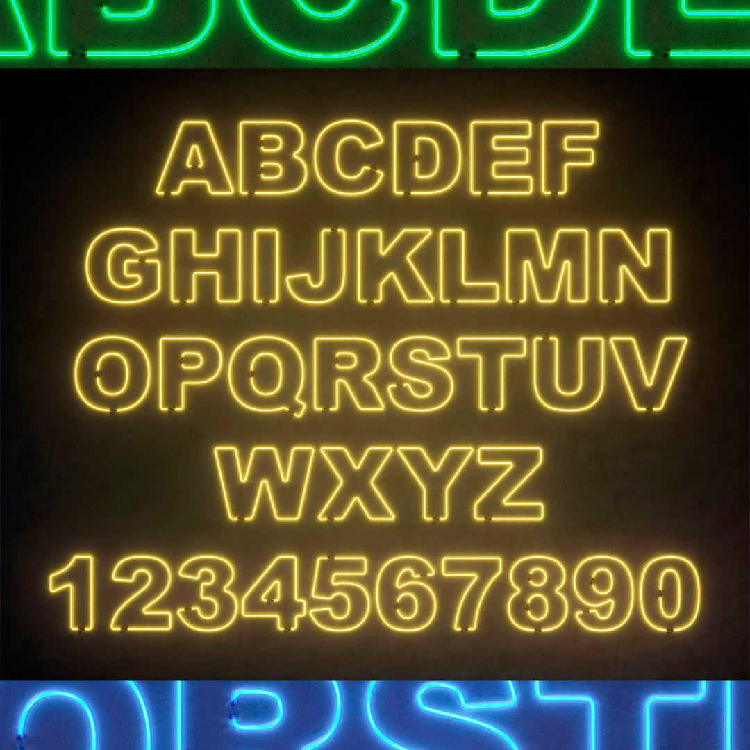 3D Light Modules Set 80 Neon Alphabet - TurboSquid 1798976
