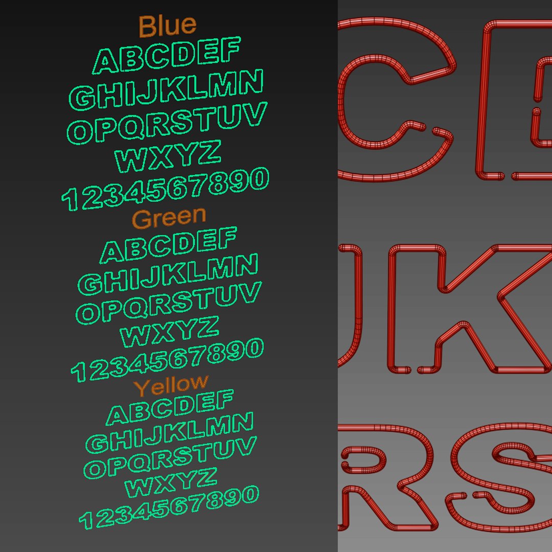 3D Light Modules Set 80 Neon Alphabet - TurboSquid 1798976