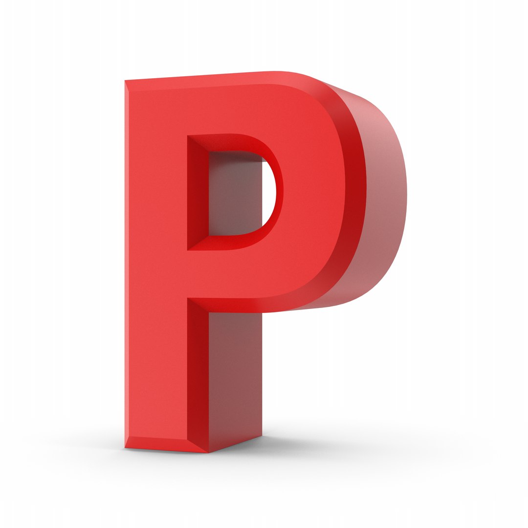 3D Red Letter P Model - TurboSquid 2272758