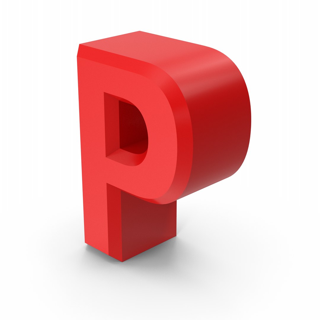 3D Red Letter P Model - TurboSquid 2272758