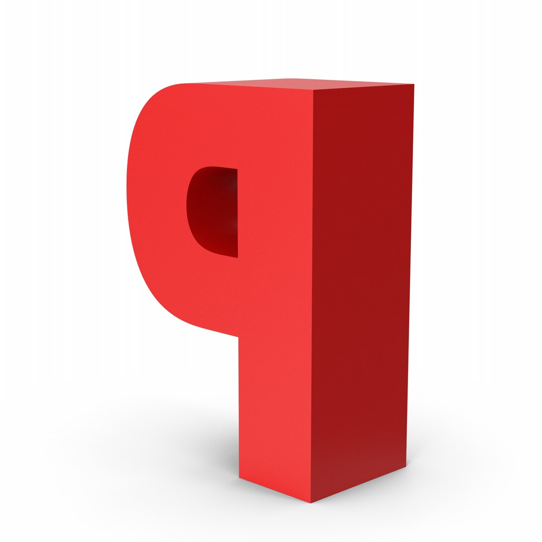 3D Red Letter P Model - TurboSquid 2272758