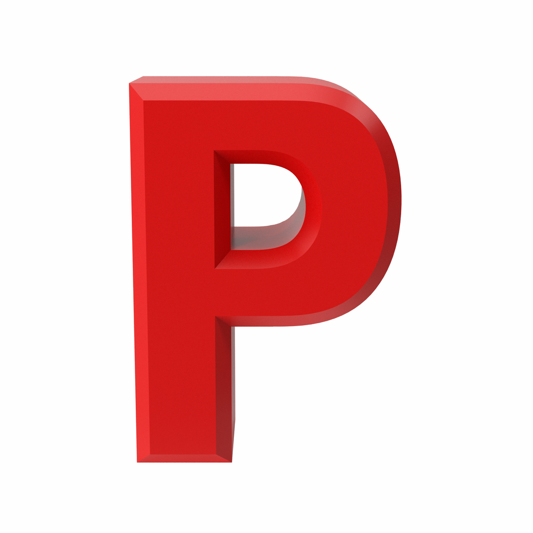 3D Red Letter P Model - TurboSquid 2272758