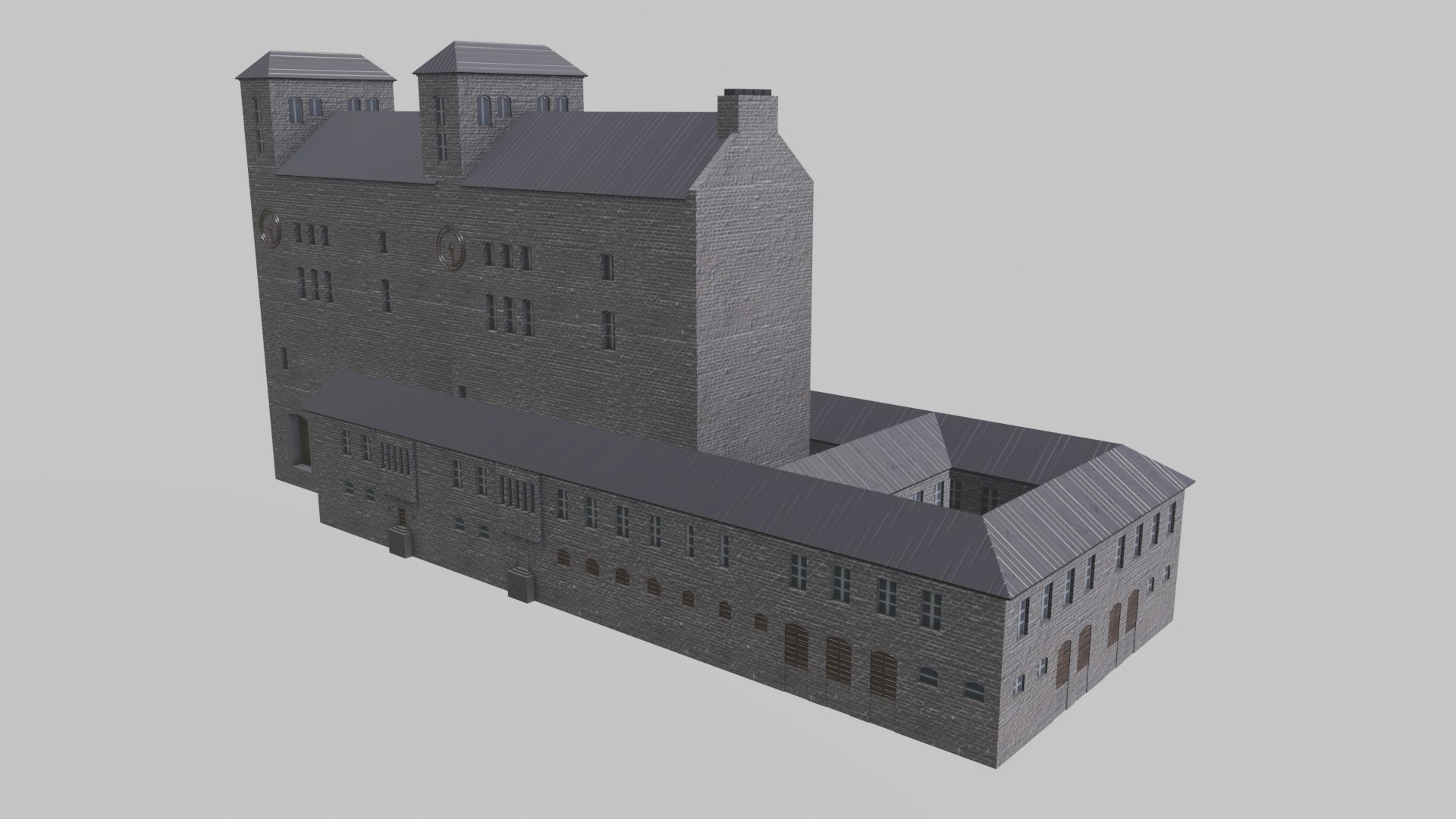 German Barracks Game Ready PBR With LODs 3D Model - TurboSquid 2365102
