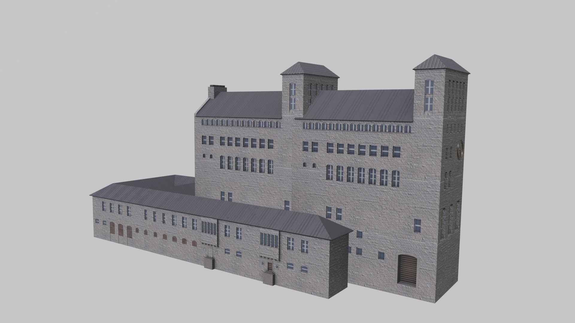 German Barracks Game Ready PBR With LODs 3D Model - TurboSquid 2365102