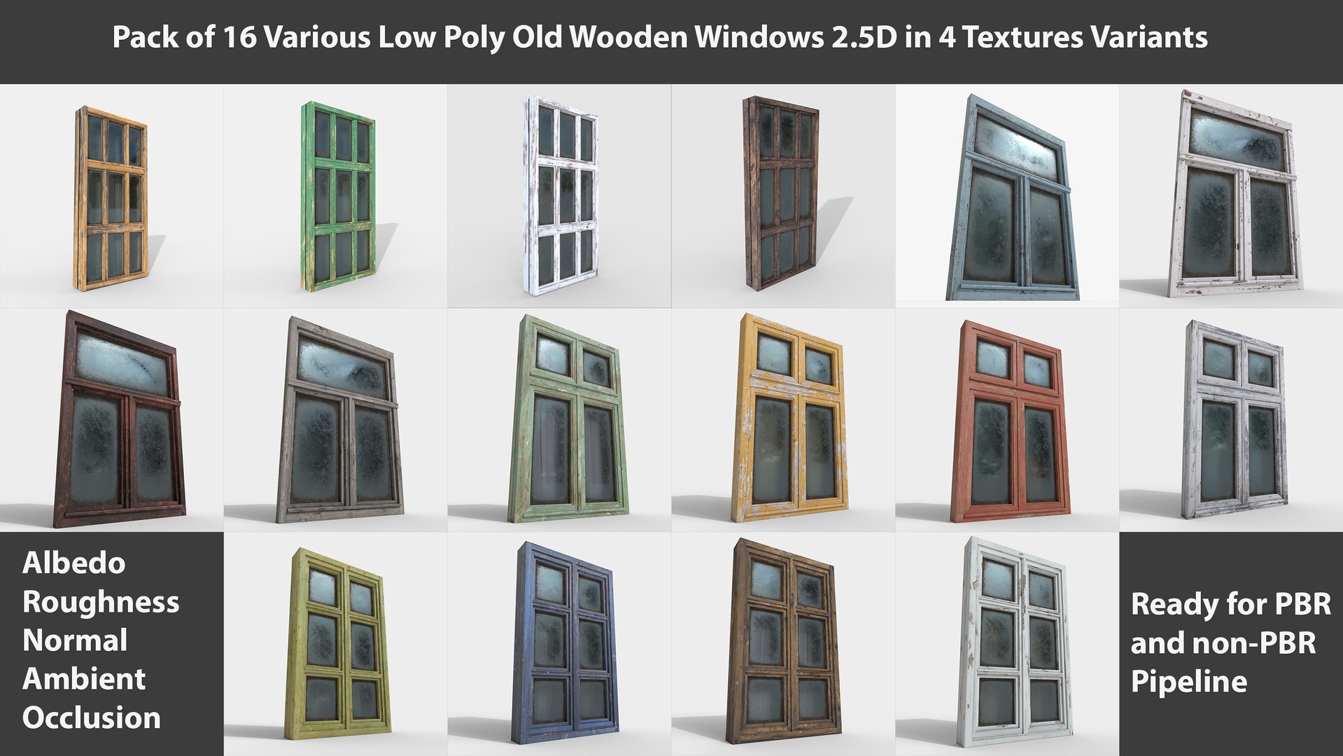 4 Windows Different Pbr 3D Model - TurboSquid 1669415