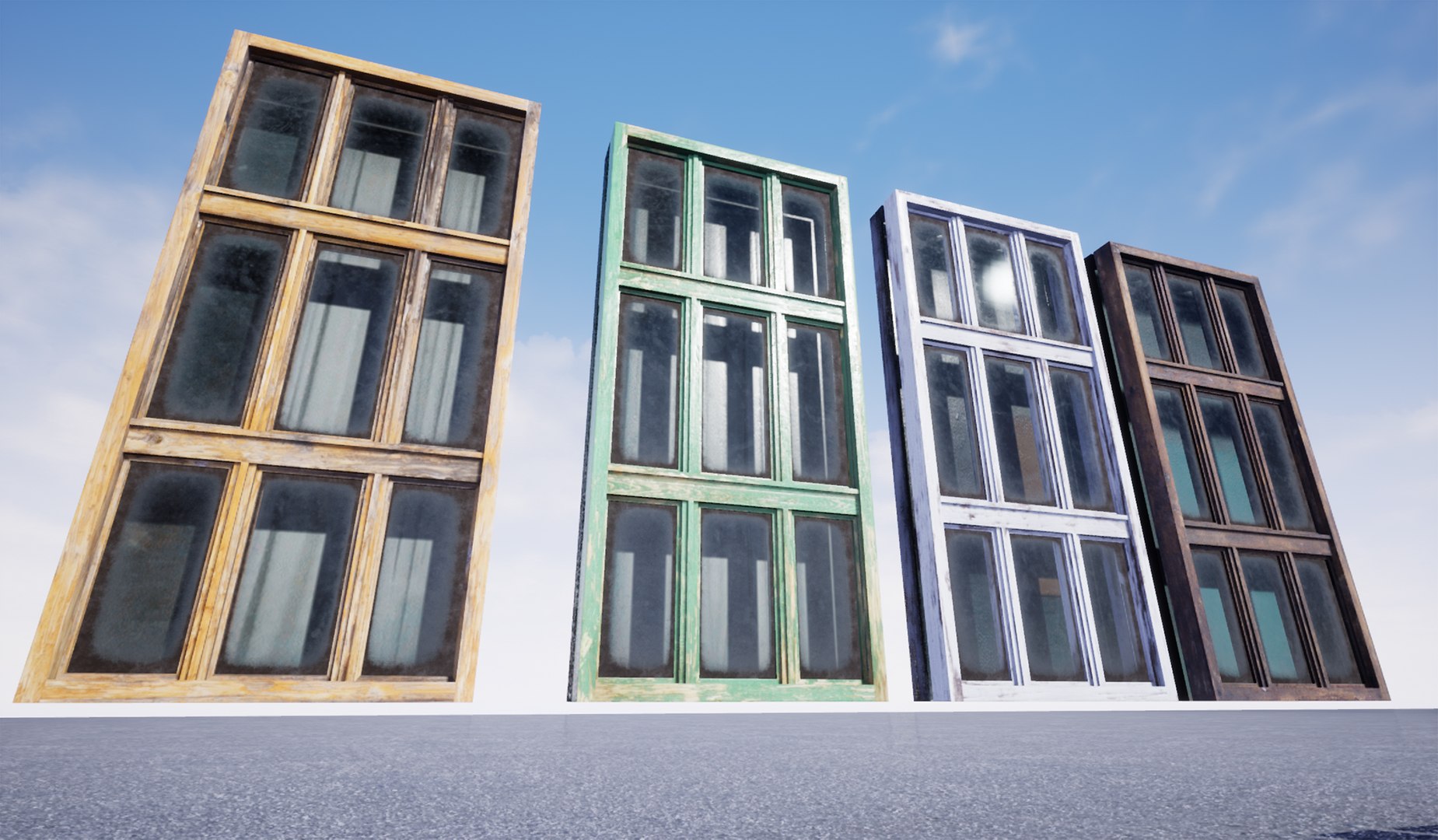 4 windows different pbr 3D model - TurboSquid 1669415