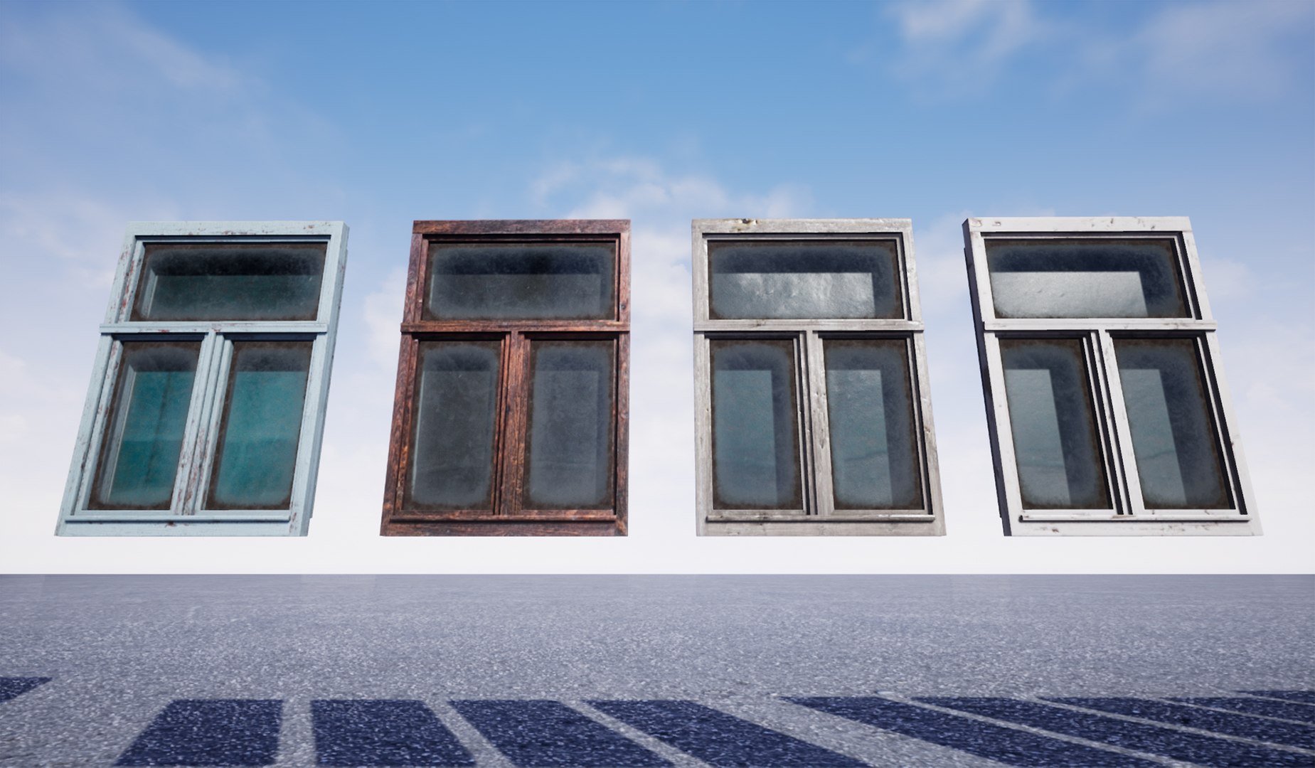 4 windows different pbr 3D model - TurboSquid 1669415