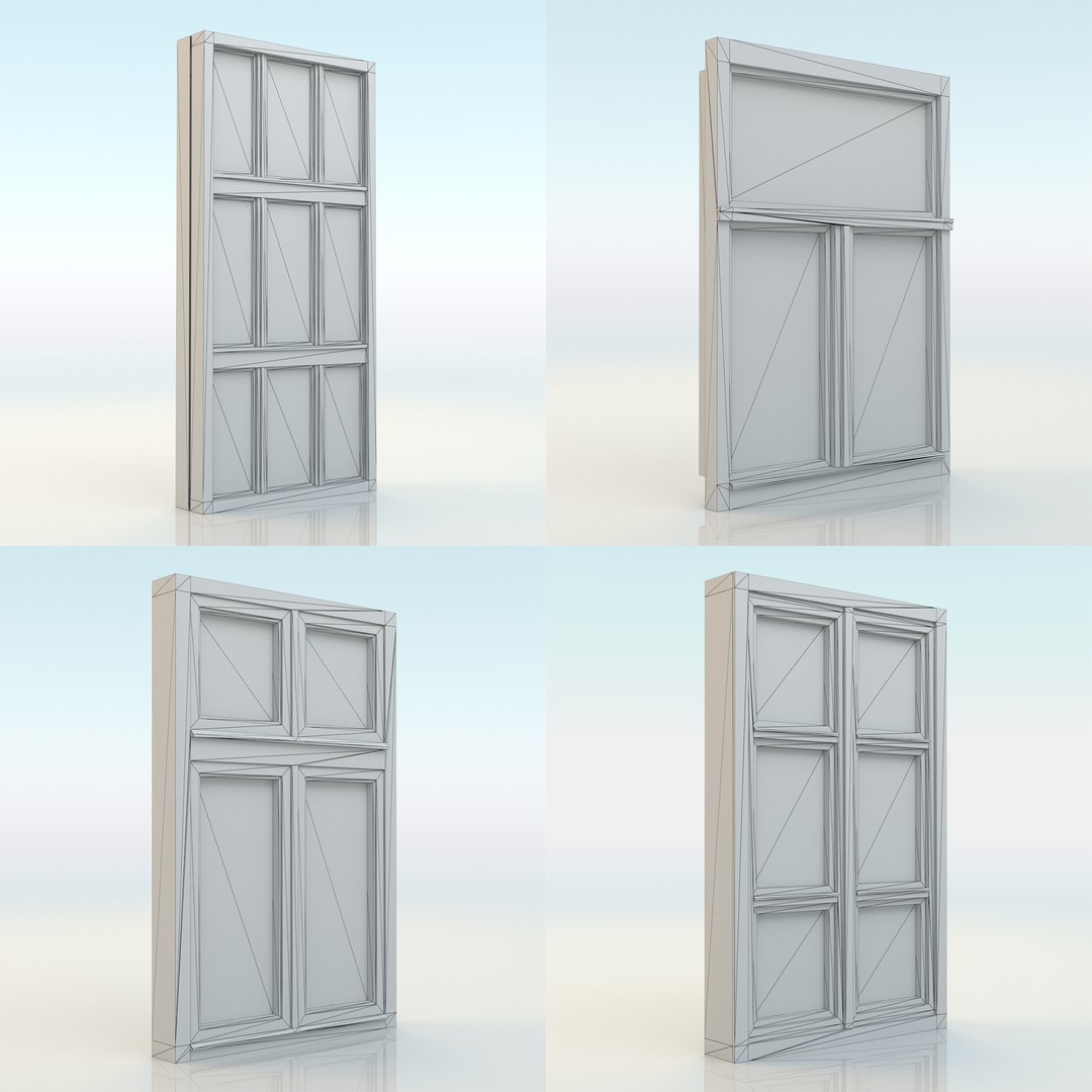 4 windows different pbr 3D model - TurboSquid 1669415