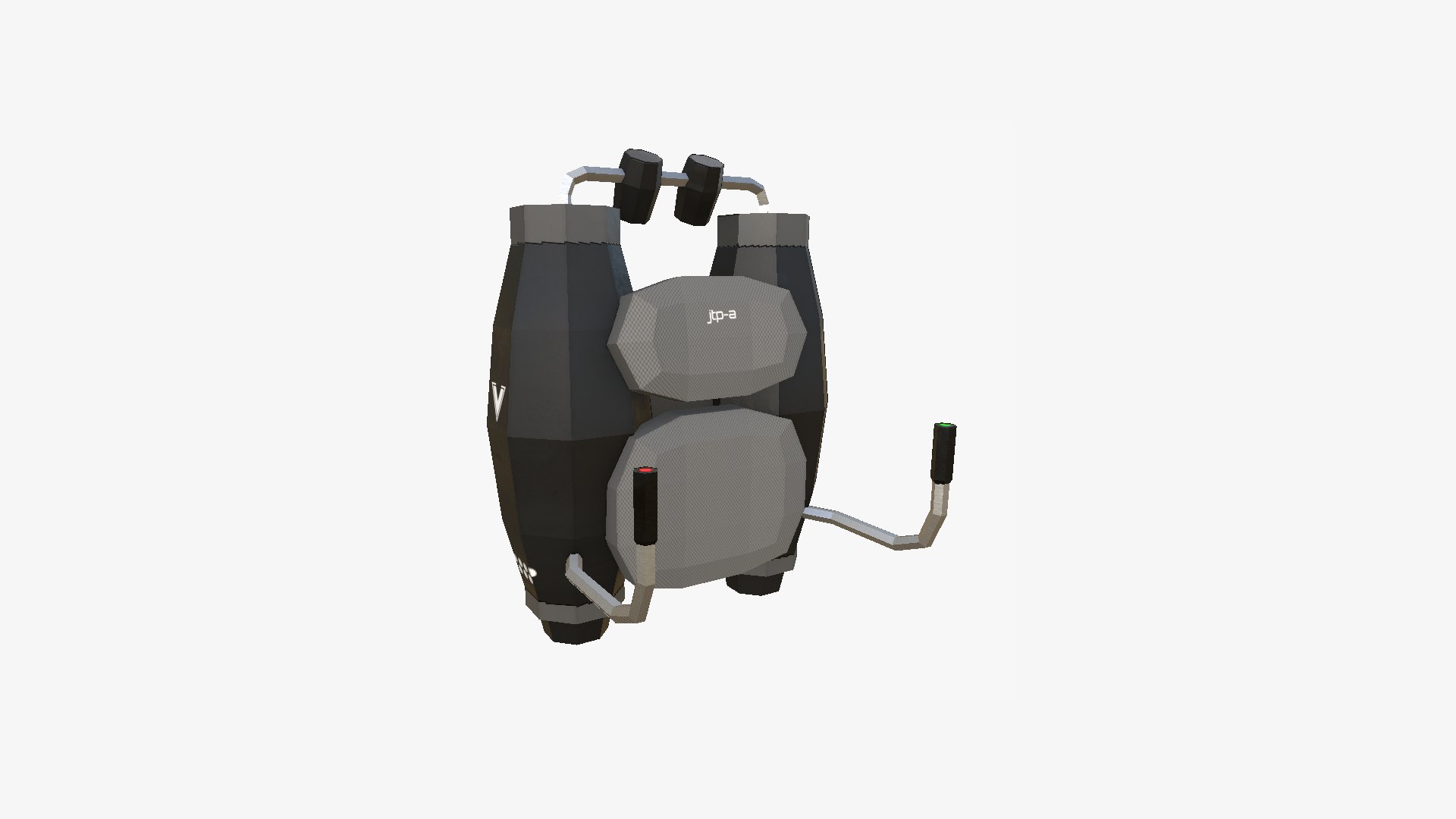 Jetpack Low Poly A04 Black - SciFi Character Design 3D Model ...