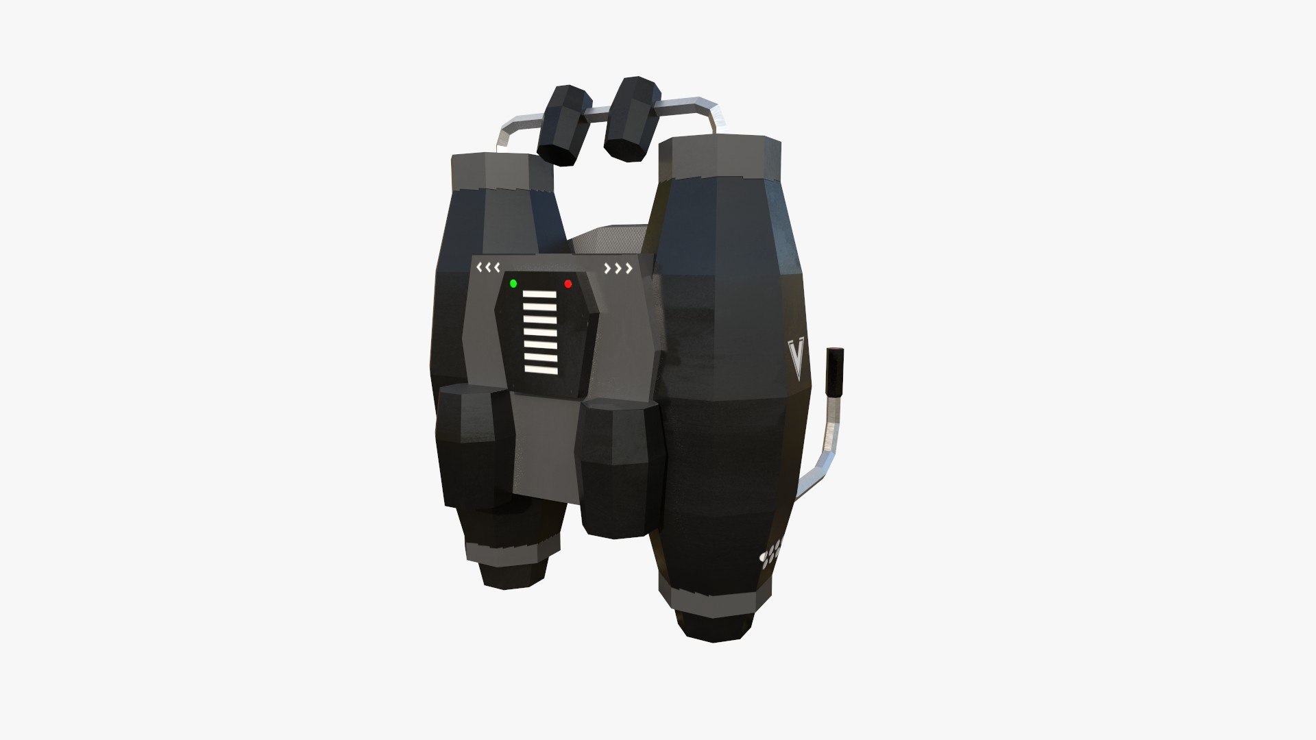 Jetpack Low Poly A04 Black - SciFi Character Design 3D Model ...