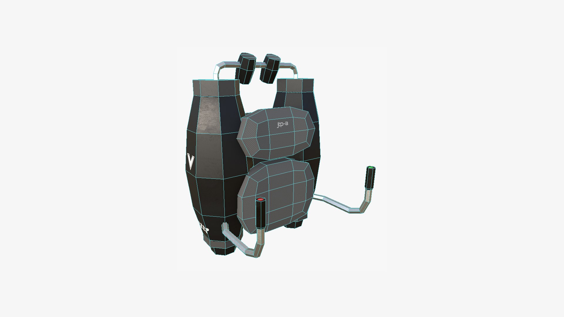 Jetpack Low Poly A04 Black - SciFi Character Design 3D Model ...