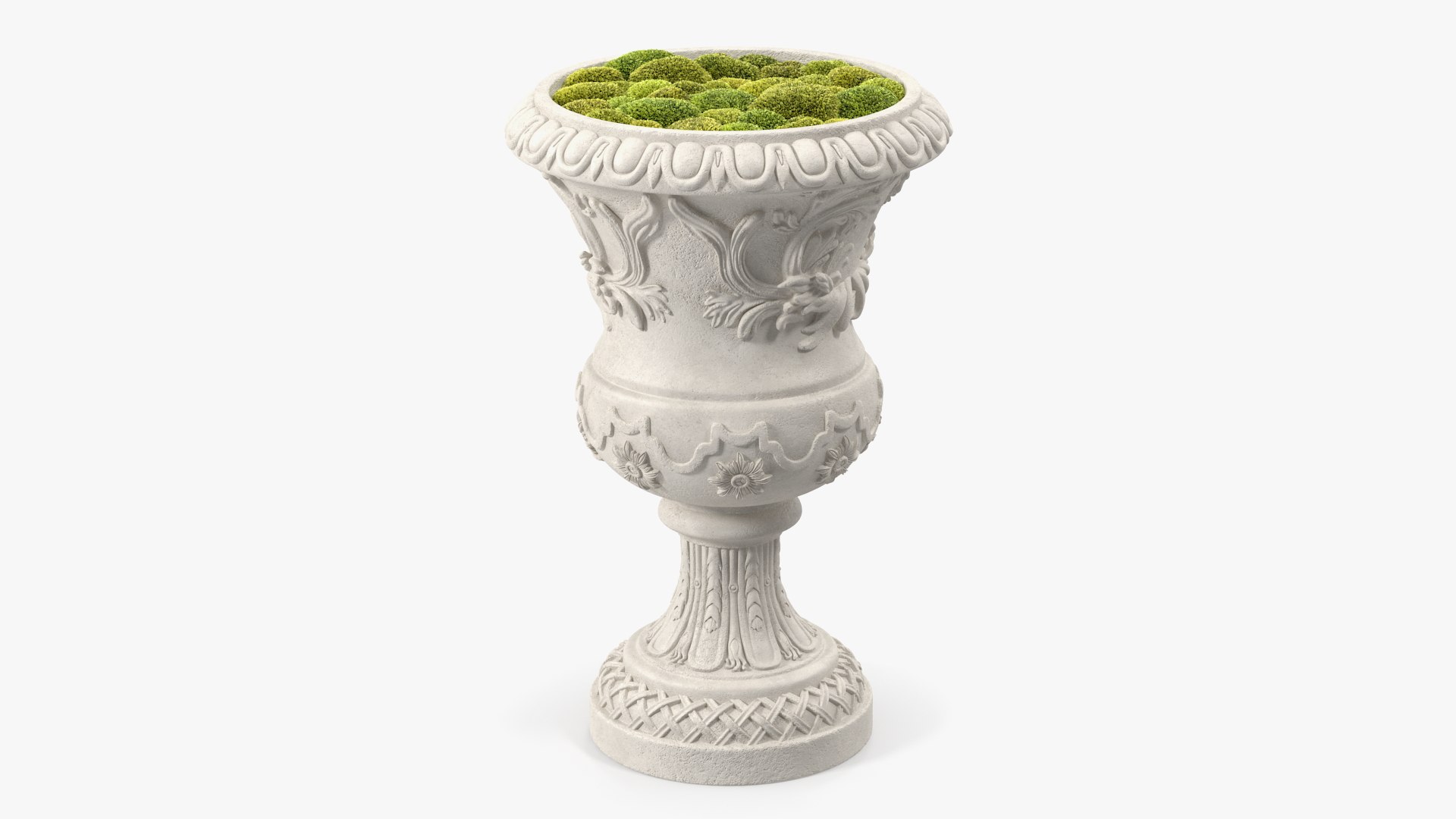 3D Planter Urn With Moss Garden h70 model - TurboSquid 1947596