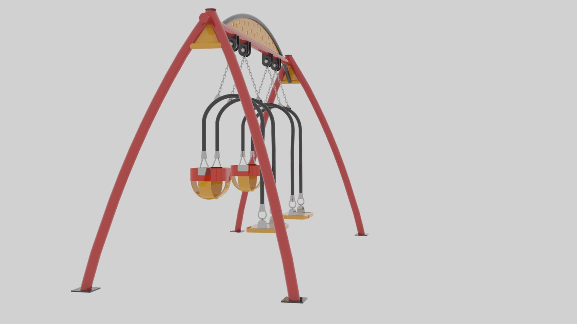 Playground Metal Double Swing - 02 3D Model - TurboSquid 2021636
