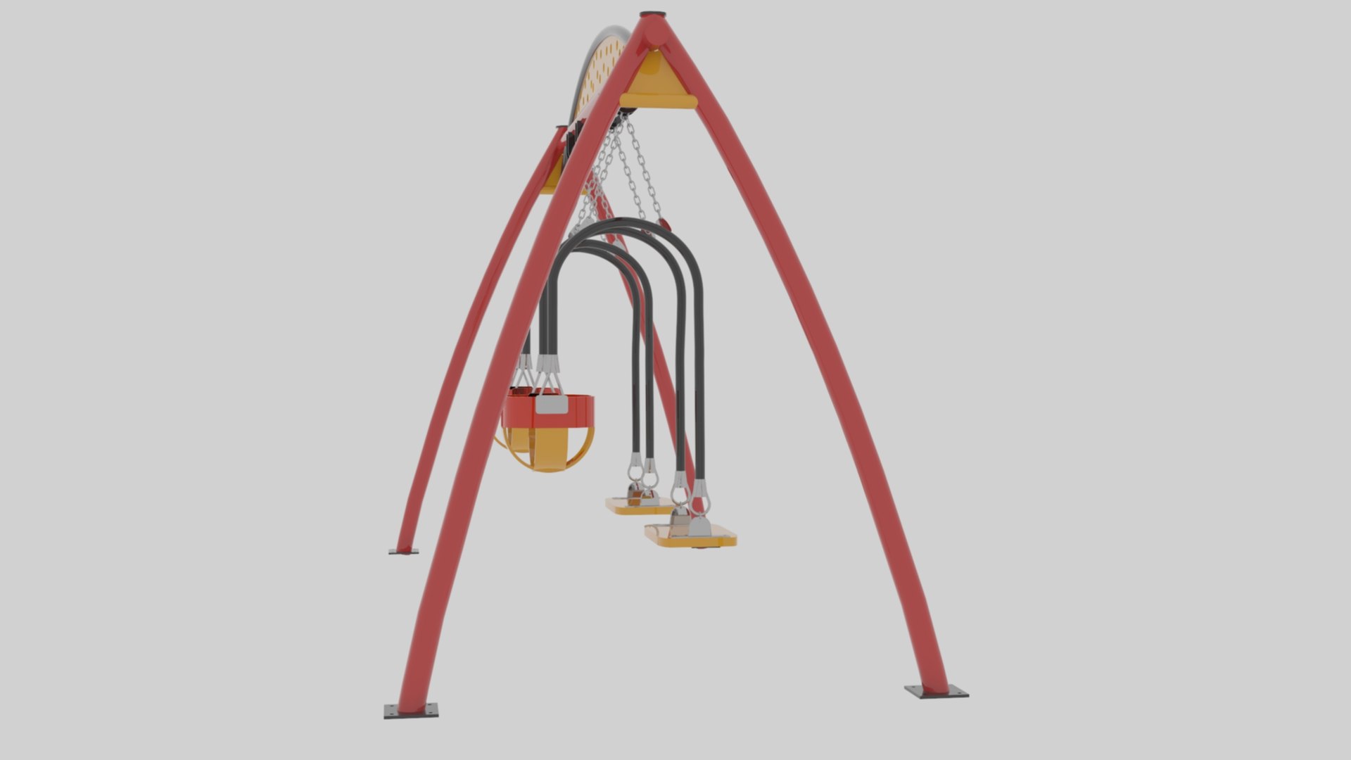 Playground Metal Double Swing - 02 3D Model - TurboSquid 2021636