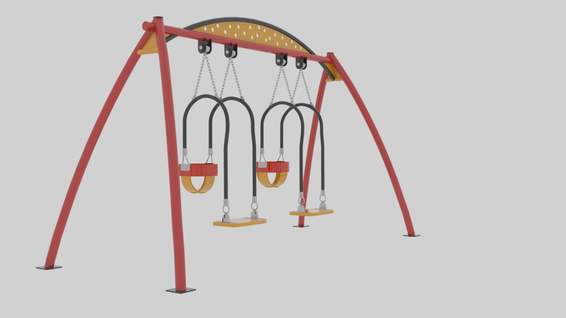 Playground Metal Double Swing - 02 3D Model - TurboSquid 2021636