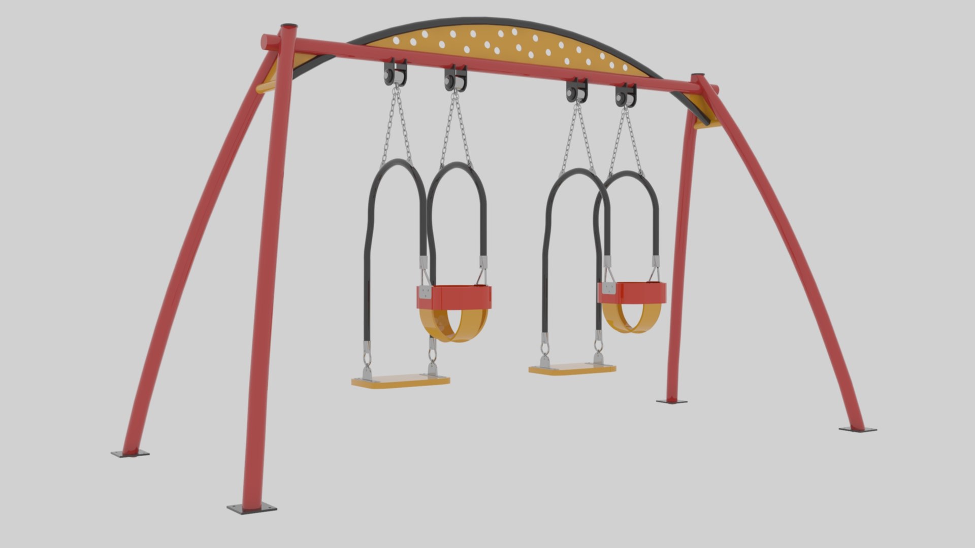 Playground Metal Double Swing - 02 3D Model - TurboSquid 2021636