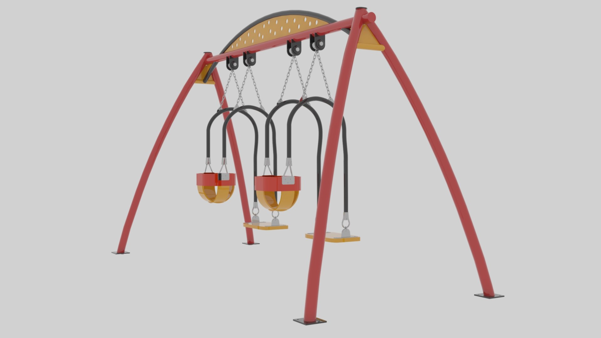 Playground Metal Double Swing - 02 3D Model - TurboSquid 2021636