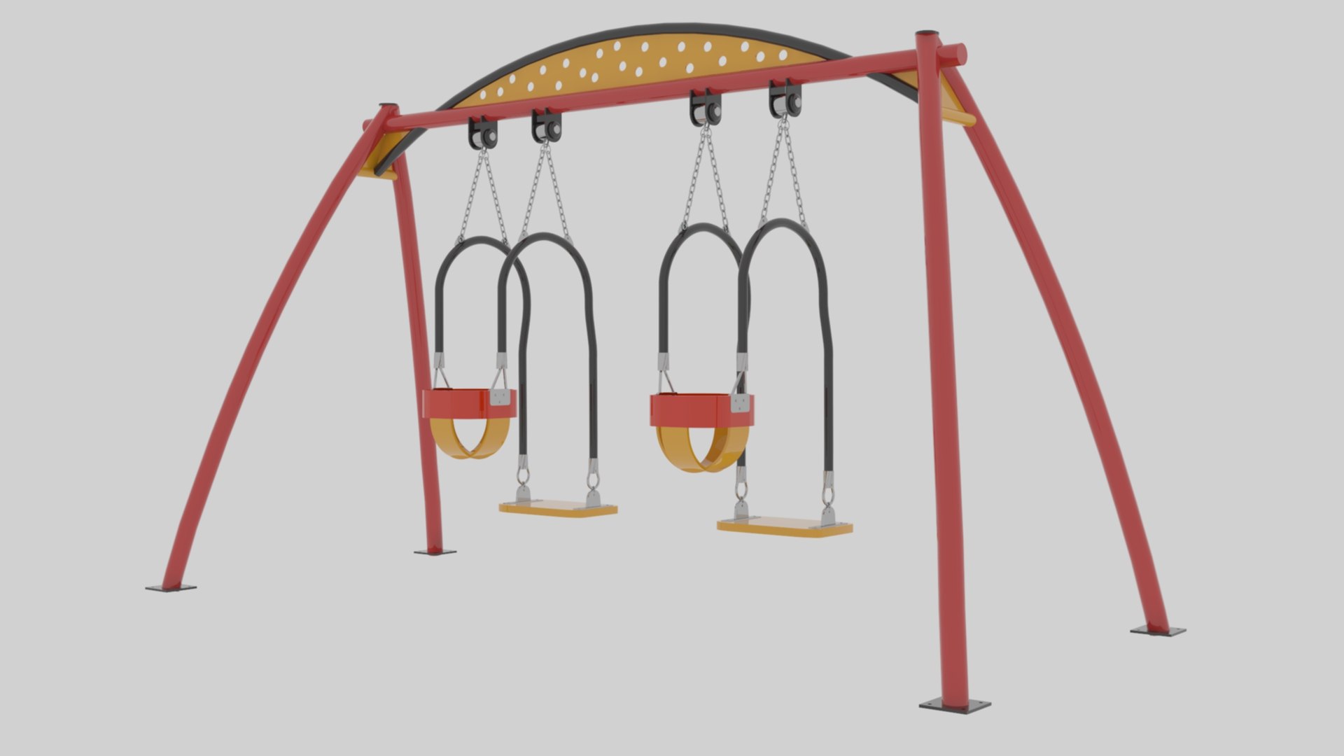 Playground Metal Double Swing - 02 3D Model - TurboSquid 2021636
