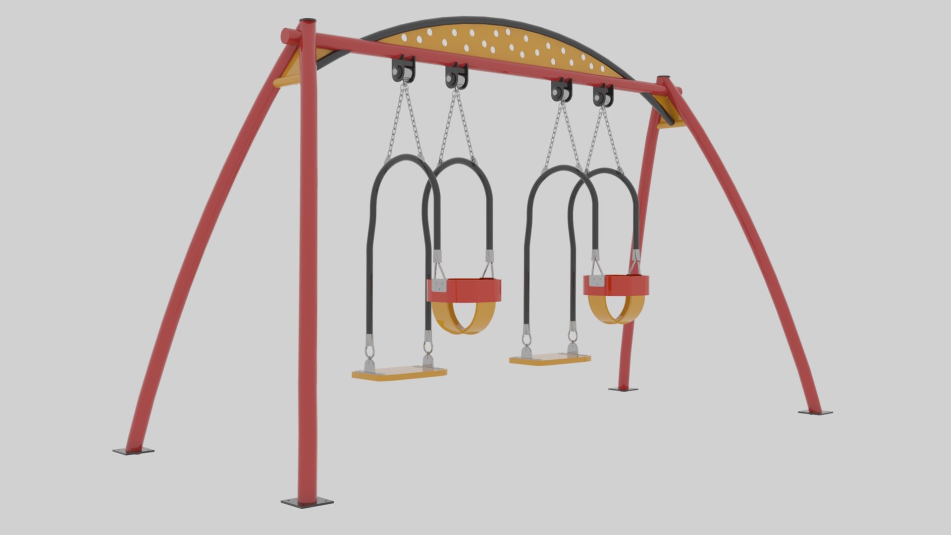 Playground Metal Double Swing - 02 3D Model - TurboSquid 2021636