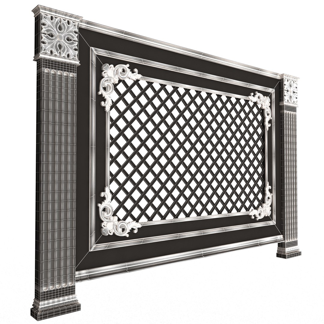 Radiator Cover Decorative Screening Grille Panel 01 3D Model ...