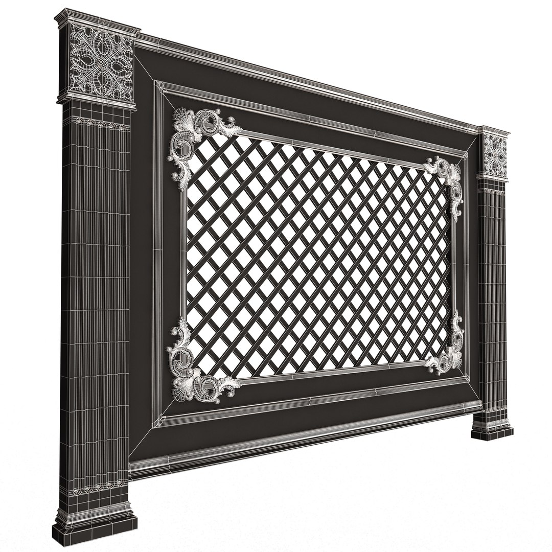 Radiator Cover Decorative Screening Grille Panel 01 3D Model ...