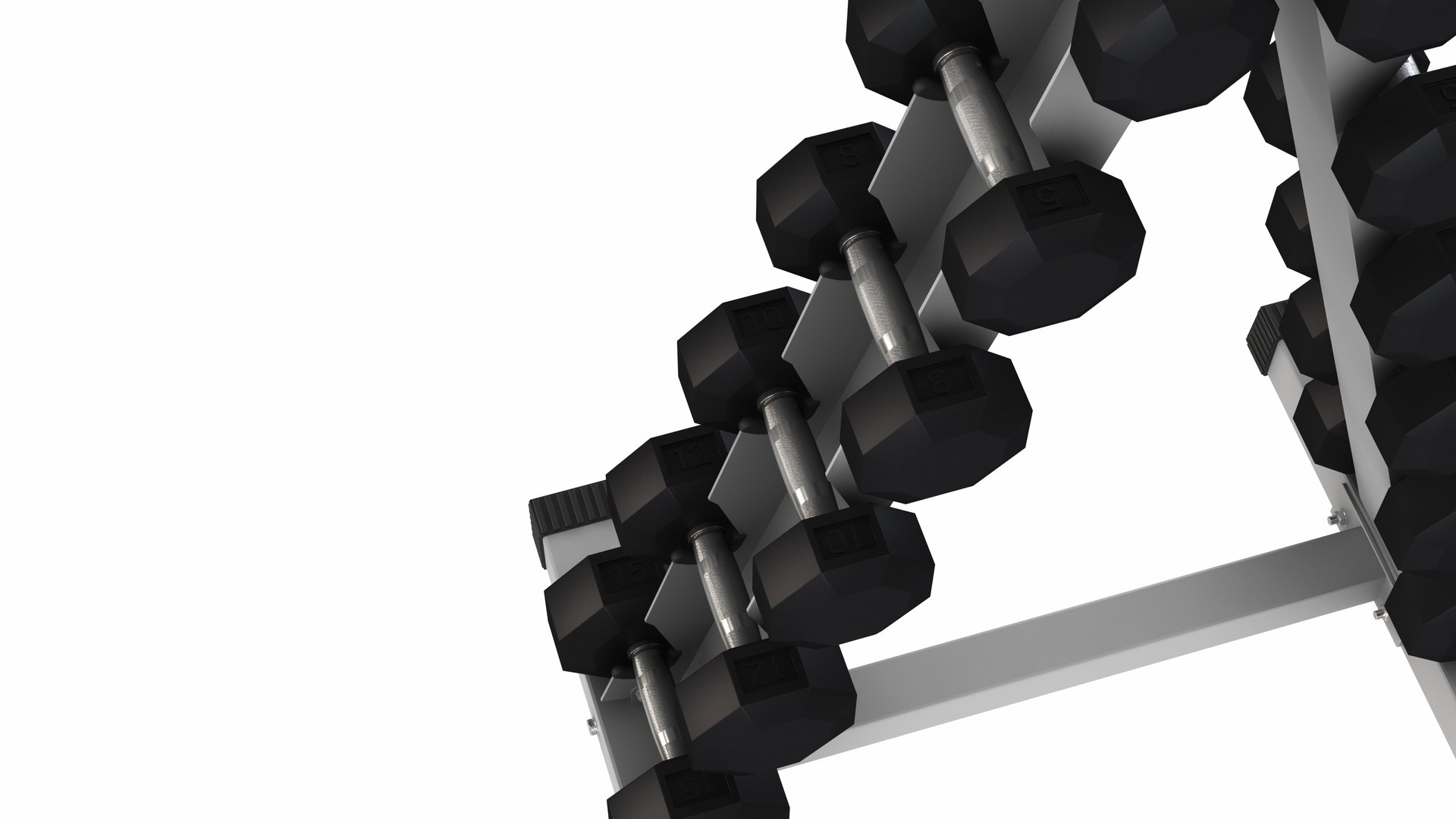 3D Model GYM Dumbbell Rack With Dumbbell Set 02 - TurboSquid 1827295