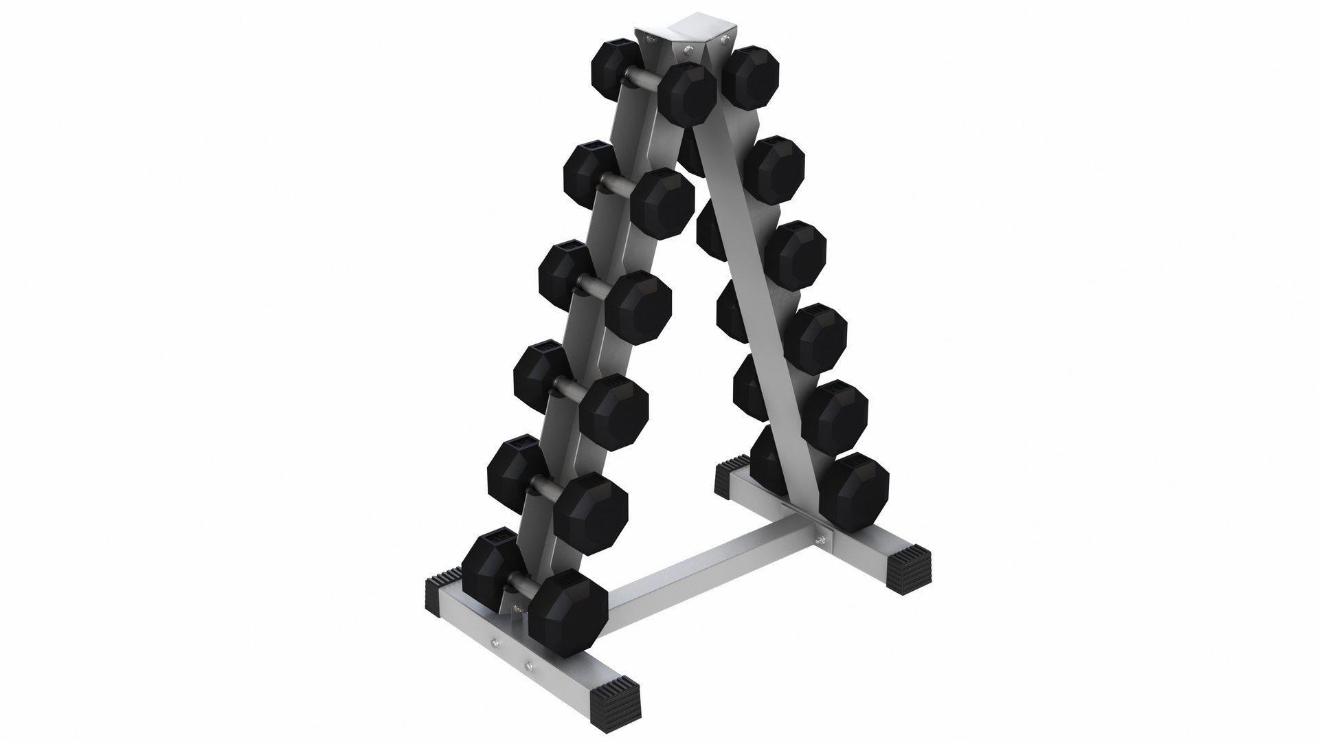 3D Model GYM Dumbbell Rack With Dumbbell Set 02 - TurboSquid 1827295