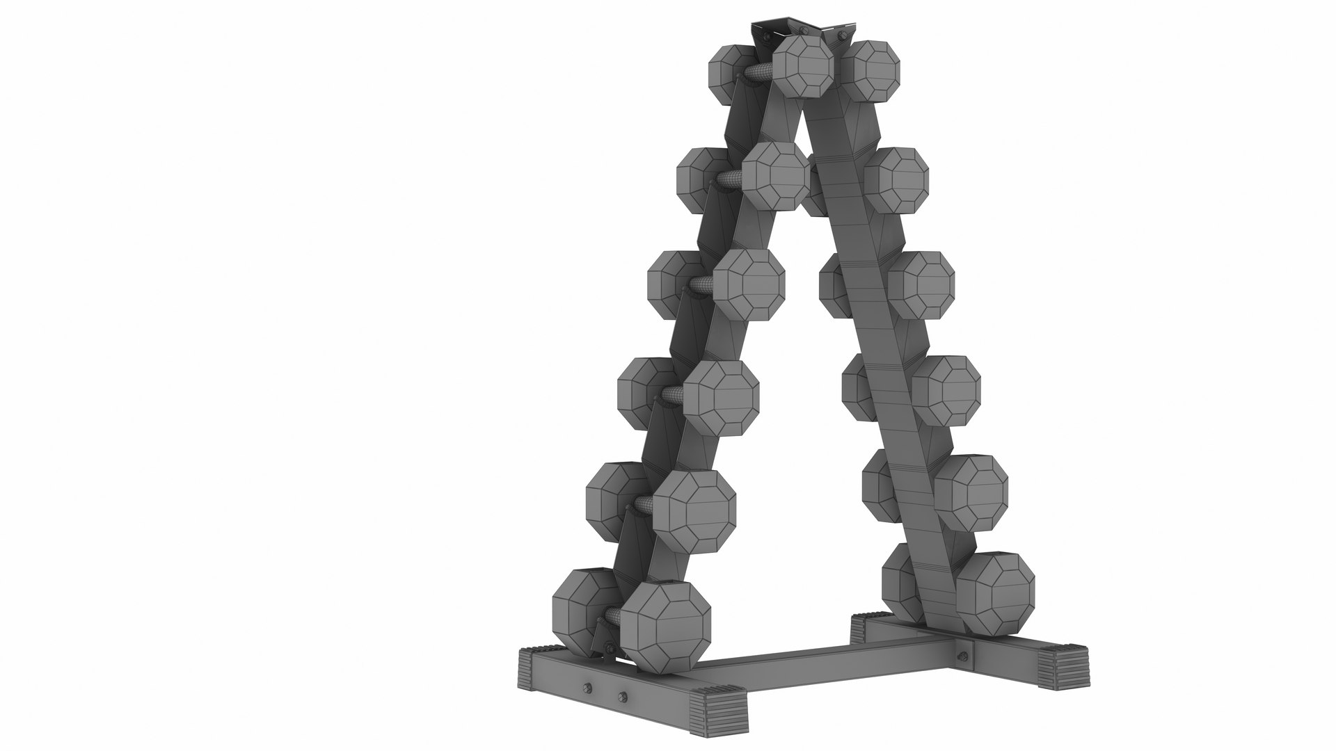 3D Model GYM Dumbbell Rack With Dumbbell Set 02 - TurboSquid 1827295