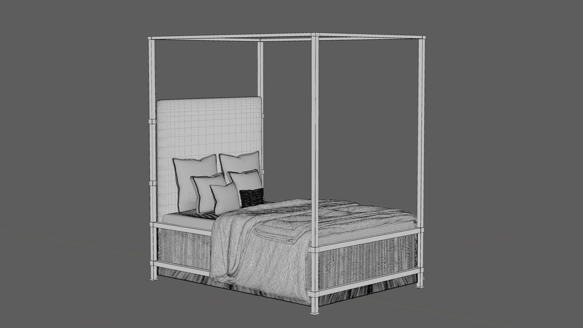 3D Spade Four Poster Bed - TurboSquid 2223668