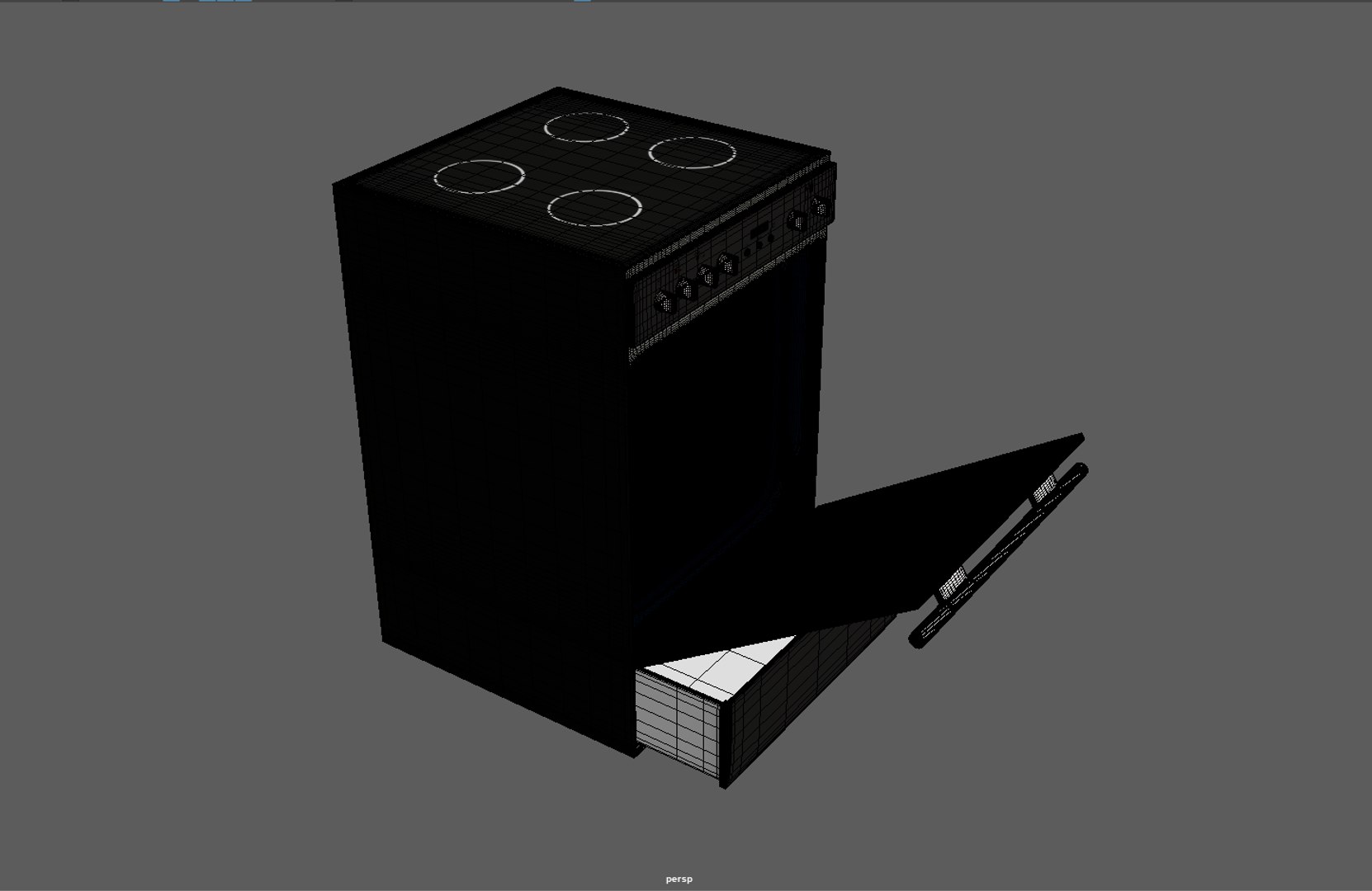 3D Model Gas Cooker With Oven - TurboSquid 2352572