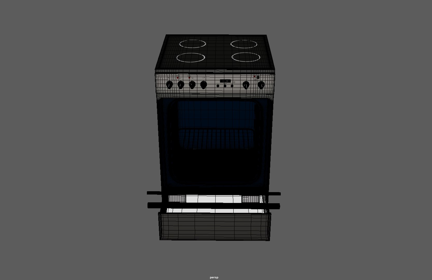 3D Model Gas Cooker With Oven - TurboSquid 2352572